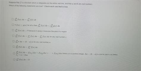 solved suppose that f is a function which is integrable on