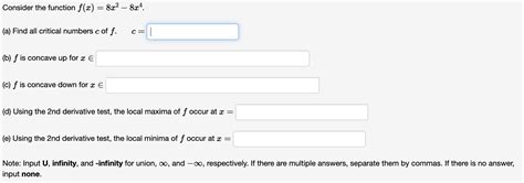 solved consider the function f x 8x2 8x4 a ﻿find all