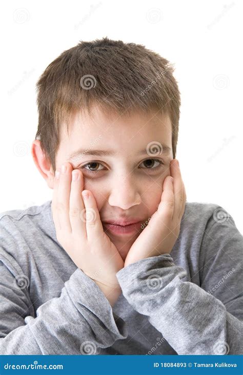 Tien Jaar Oude Jongen Stock Afbeelding Image Of Verbindingsdraad 18084893