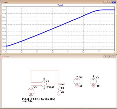 Solved The Lt1097 Opamp Is Connected In A Circuit In The Voltage Follower Configuration The