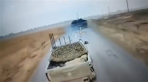 Wire Guided Drone Targets Tank