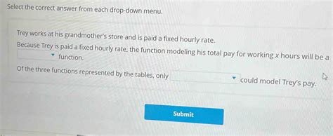 Solved Select The Correct Answer From Each Drop Down Menu Trey Works