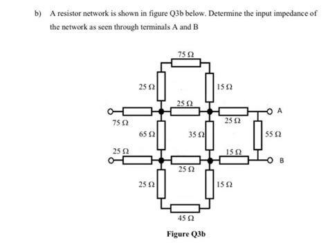 Solved B A Resistor Network Is Shown In Figure Q B Below Chegg Com