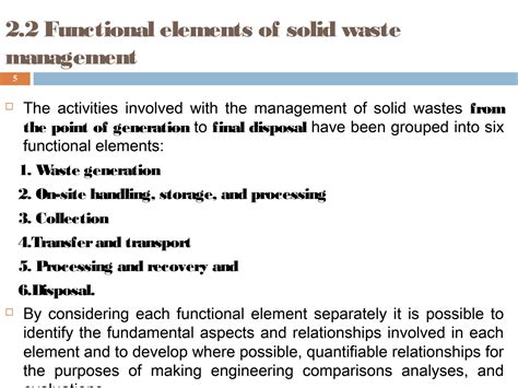 SOLUTION: Elements of a waste management system - Studypool