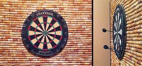 Protect Your Wall From Stray Darts With This Diy Dartboard Cabinet Made Of Wine Corks