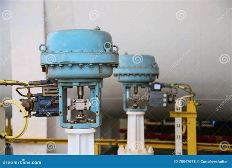 Pressure Control Valve In Oil And Gas Process And Controlled By Program Logic Control Plc
