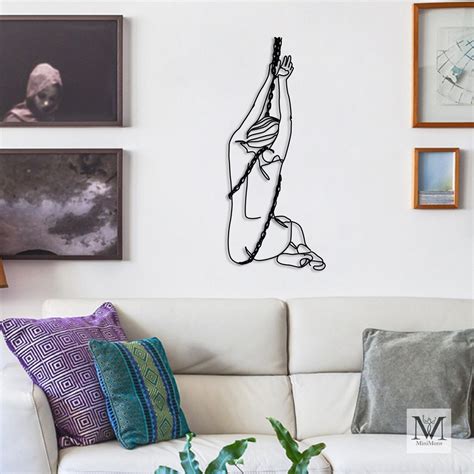 Bdsm Bondage Sexy Woman Silhouette Metal Wall Decor Framed Etsy