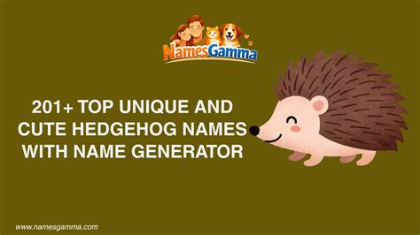 201 Top Unique And Cute Hedgehog Names With Name Generator