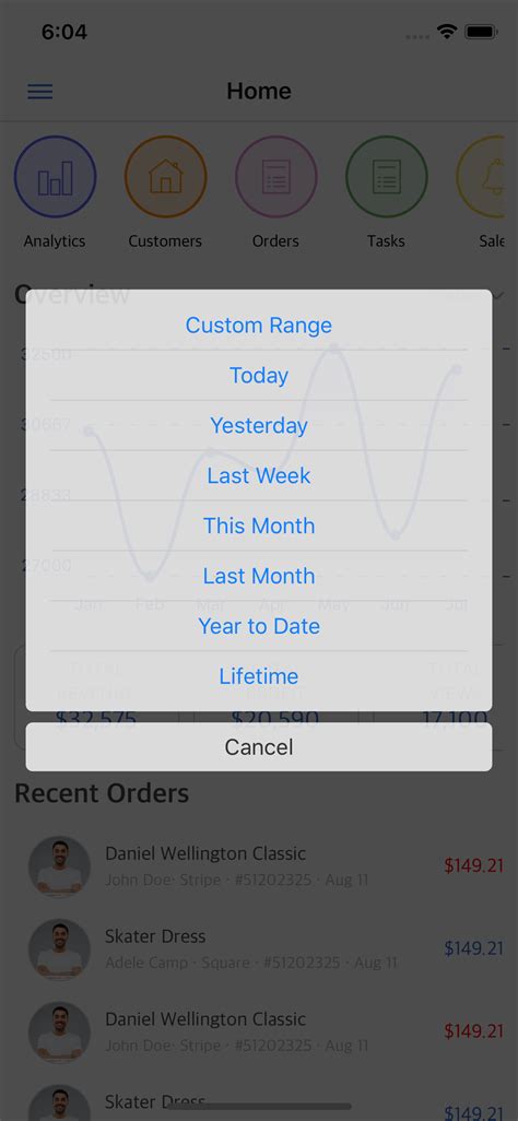 React Native Dashboard Template Starter Kit Instamobile