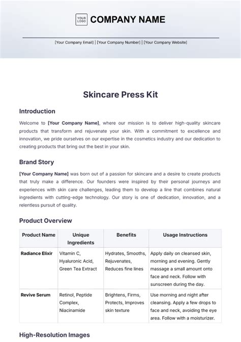 Free Dj Press Kit Template Edit Online And Download