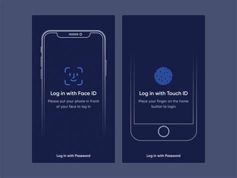 Touch Id And Face Id Login Face Id Mobile App Design Inspiration App Design Inspiration