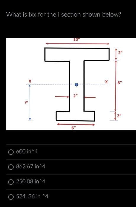 Solved What Is Ixx For The I Section Shown Below Chegg Com