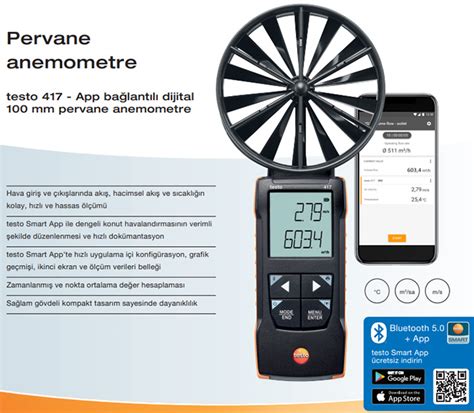 Testo 417 Akıllı Hava Hızı ve Debi Ölçer - Testo - Dijital Ölçü ...