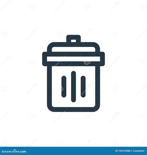 Trash Bin Icon Vector From Basic Ui Concept Thin Line Illustration Of Trash Bin Editable Stroke