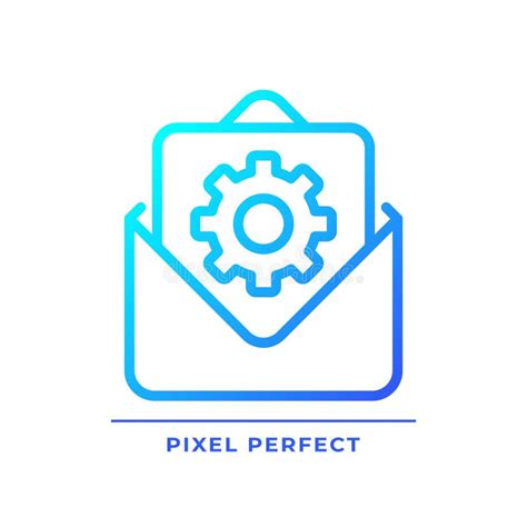 Email Settings Pixel Perfect Gradient Linear Vector Icon Stock Vector