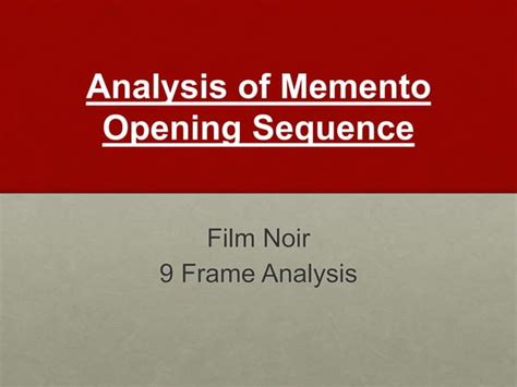 opening sequence analysis pptx