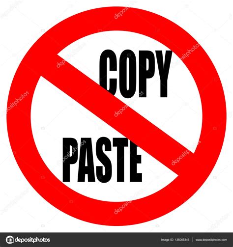 No Copy Paste Caution Sign Stock Vector Arcady