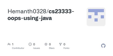 GitHub Hemanth Cs Oops Using Java