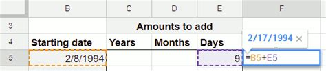 Google Sheets Add Or Subtract Days Months Or Years To A Date