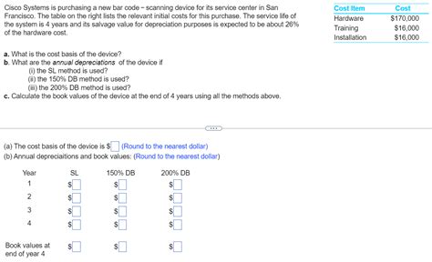 Solved Cisco Systems Is Purchasing A New Bar Code Scanning Chegg Com