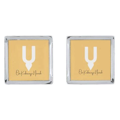 Iskcon Tilak With Om Keshavaya Namah Mantra Craft Party Cufflinks