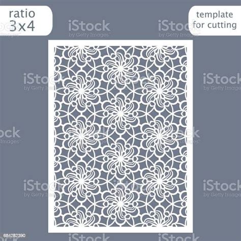 레이저 컷된 결혼식 초대 카드 템플릿입니다 끝 없는 추상적인 패턴 종이 카드를 잘라 커팅 플로터에 대 한 인사말 카드 서식 파일입니다 벡터입니다 0명에 대한 스톡 벡터 아트