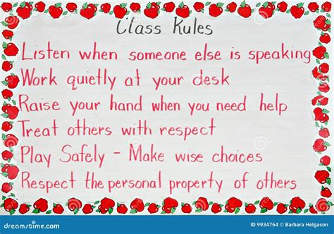 Examples Of Elementary Classroom Rules