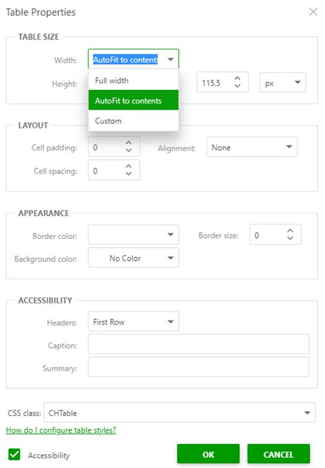 Resizing Table Columns