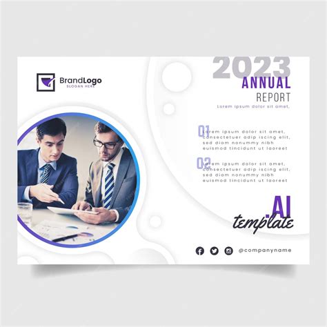 사업 연차 보고서 표지 무료 벡터
