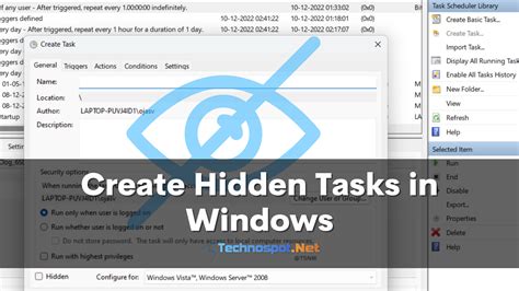 How To Create Hidden Tasks In Windows