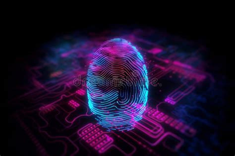 Secure Connections And Cyber Protection Through Abstract Fingerprint Analysis Generative Ai