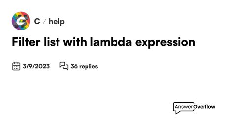 Filter List With Lambda Expression C