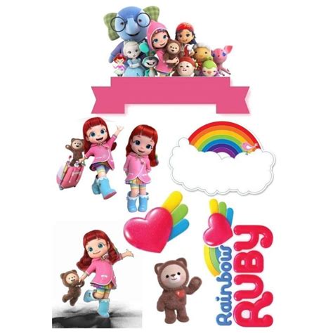 Rainbow Ruby Topperhappy Birthday Cake Toppercake Decorationtart Cake Decorationrainbow Ruby