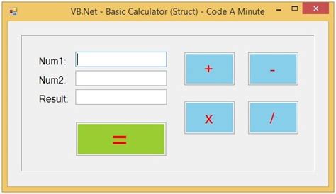 VB Net Programming Basic Calculator