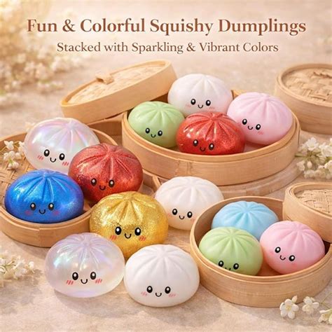 Glitter Dumpling Glitter Dumpling Squishy Med æske Dumplings