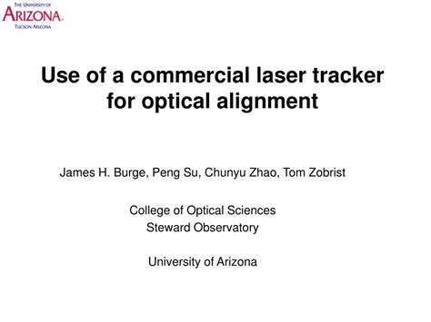 Ppt Use Of A Commercial Laser Tracker For Optical Alignment Powerpoint Presentation Id 1150402