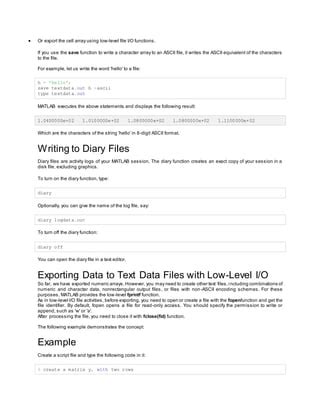 Data Export In Matlab Alvian Zainuddin PDF