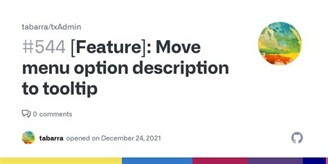 [feature] move menu option description to tooltip · issue 544