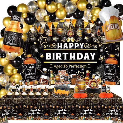 Whiskey Birthday Party Decorations Aged To Perfection Happy Birthday