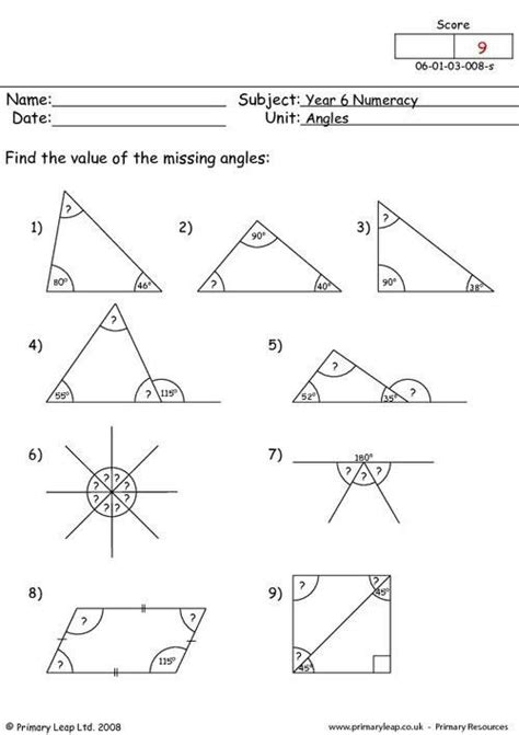 8th Grade Angles 4 Worksheet