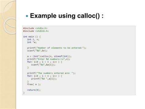 Dynamic Memory Allocation In C Language Ppt
