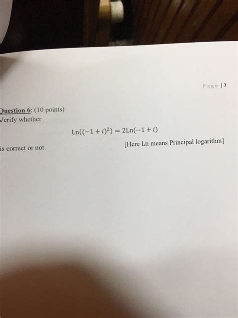 Solved Verify Whether Ln 1 I 2 2ln 1 I Is