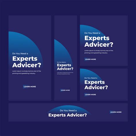 Abstract Banner Design Web Template Set Horizontal Web Banner Modern Gradient Blue Cover