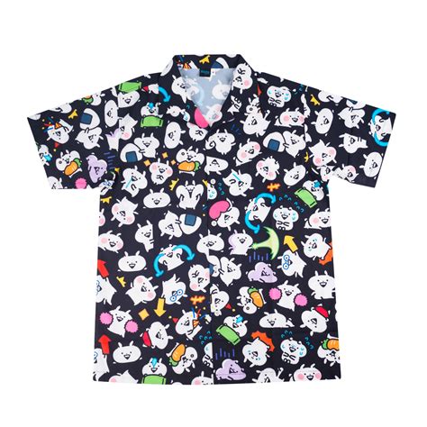 Shirt Hawaii All Chibi Gyuuun Black Oh My Pop Omp