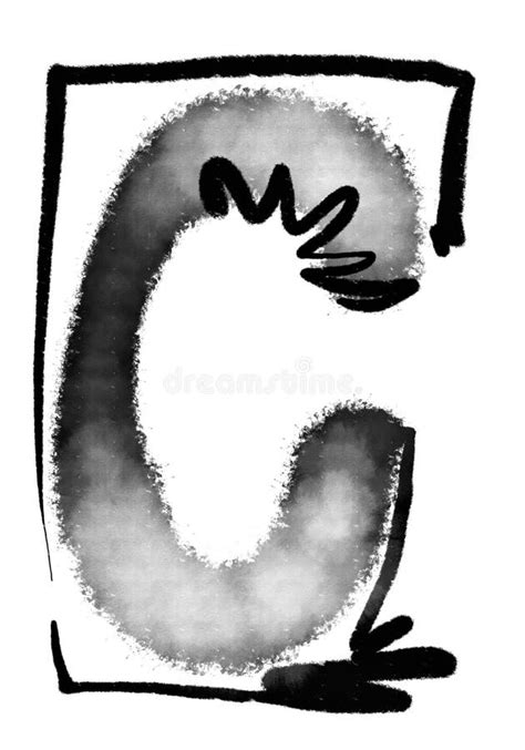 Letter C Font Handwritten Bold Ink Acrylic Watercolor Black Shape Type Illustration Lettering