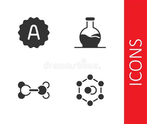 Set Molecule Exam Sheet With A Plus Grade And Test Tube Icon Vector Stock Vector