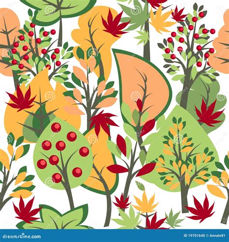 Seamless Pattern With Trees Stock Vector Illustration Of Light Drawing 19701640