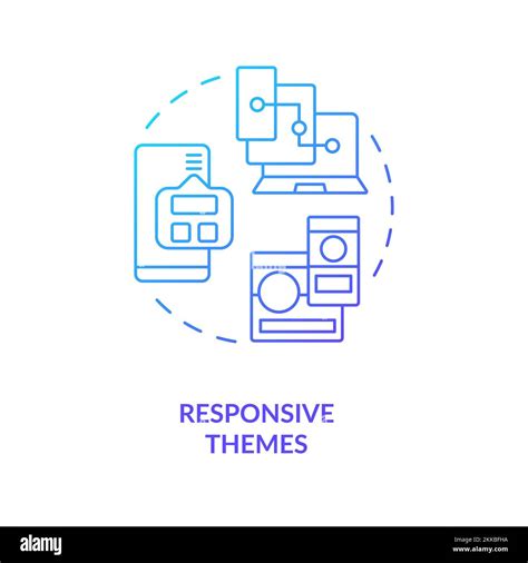 Responsive Themes Blue Gradient Concept Icon Stock Vector Image And Art