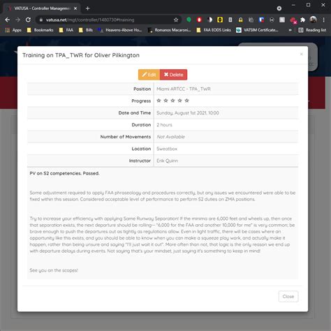 editing training records duplicates all newlines · issue 44 · vatusa