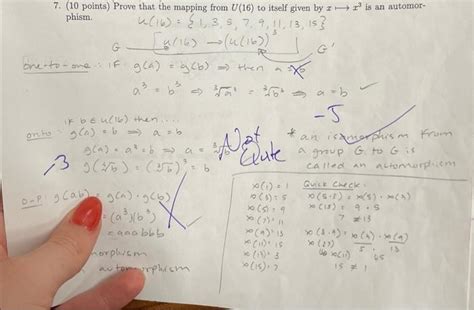 Solved Points Prove That The Mapping From U To Chegg